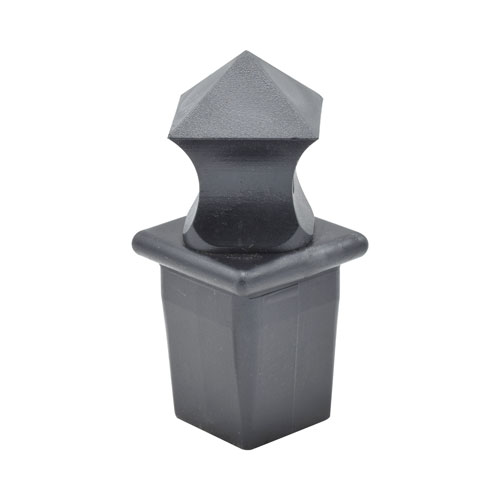 Plastic Black Finial. Fits Over 1/2" Square. Angled. .01 lbs.