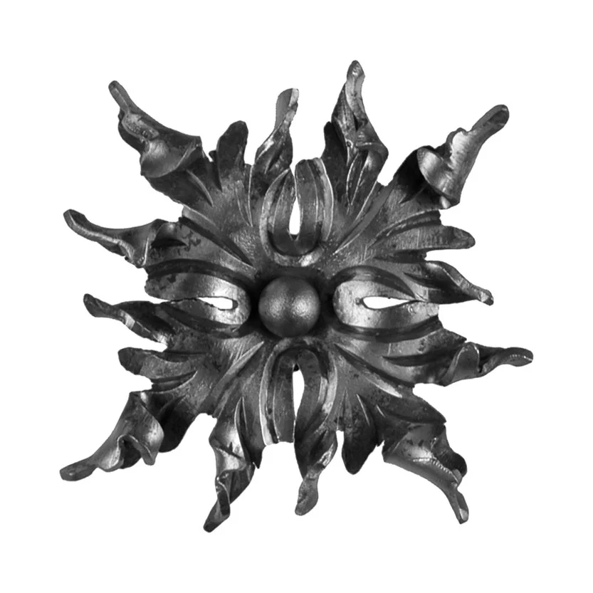 Forged Steel Flower. 5-7/8" W, 5-7/8" H, .51 lbs