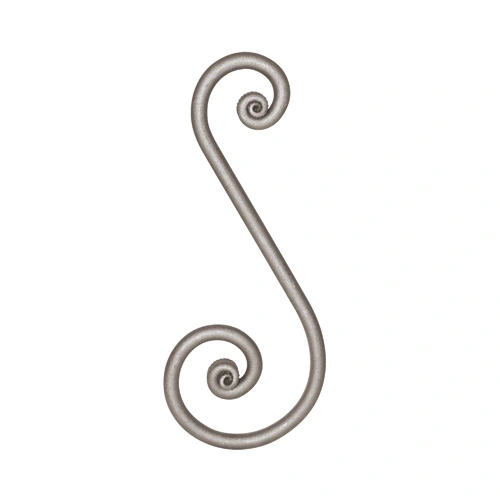 Forged Steel S Scroll, Round Bar. 4-3/4" W, 11-7/16" H, 1.48 lbs