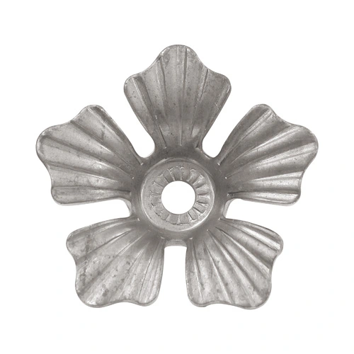 Hand Forged Steel Flower, 3/8" Hole, 14 Gauge Thickness, 3-1/2" H, .136 lbs