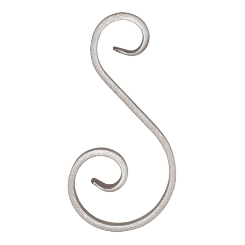 Forged Steel S Scroll, Hot Hammered Ends. 3-15/16" W, 7-7/8" H, .53 lbs