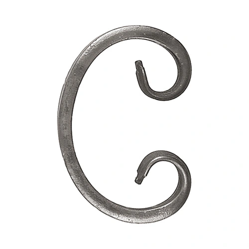Forged Steel C Scroll. 2-9/16"W, 3-15/16" H, .49 lbs