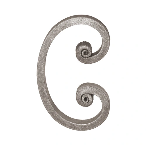 Forged Steel Fancy C Scroll. 2-15/16" W, 4-15/16" H, .77 lbs