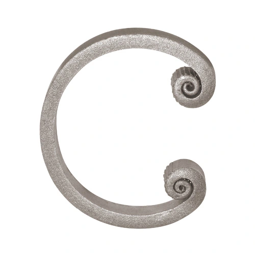 Forged Steel Fancy C Scroll. 3-3/8" W, 3-15/16" H, .64 lbs