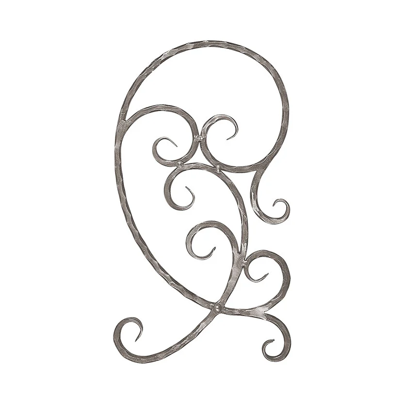 Forged Steel Level Panel, Fancy Scrollwork. 11-3/4" W, 22-7/16" H, 6. ...