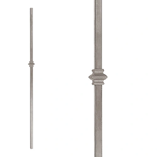 Wrought Iron Baluster 1/2 Inch square tubing with single knuckle, 45-1/ ...