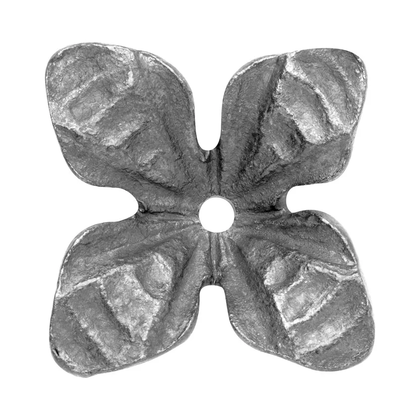 Hand Forged Steel Flower, 9/32" Hole, 3/16" Thickness, 2-3/8" H, .112 lbs