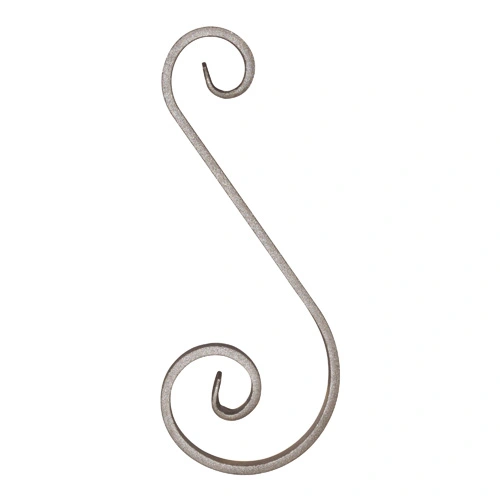 Forged Steel S Scroll with Hammered Ends