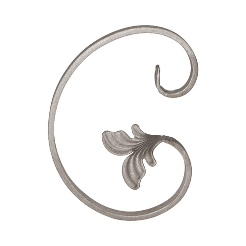 Forged Steel C Scroll with Leaf, 5-3/4" W, 7-7/8" H, .786 lbs