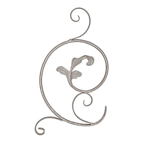 Forged Steel C Scroll with Leaf, Left Side. 12" W, 19-1/4" H, 3.0 lbs