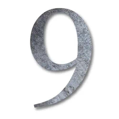 10" Steel Number 9 in Time New Roman