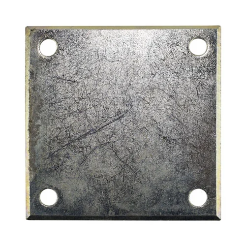 Galvanized Base Plate 5" Square Beveled 3/16" Thick