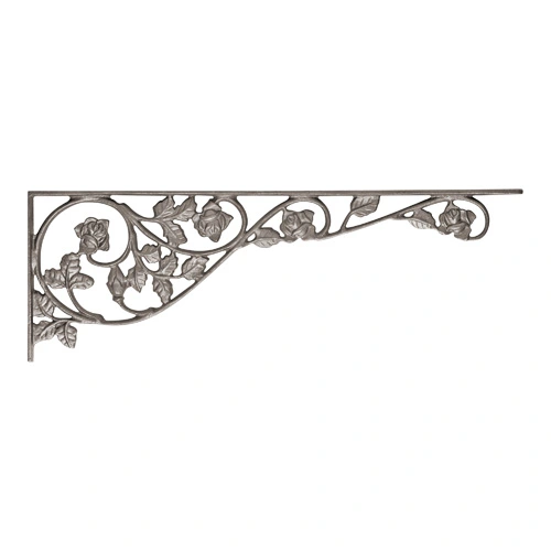 Cast Iron Corner Bracket, Rose Design, Double Faced. 26-3/4" W, 9-1/4 ...