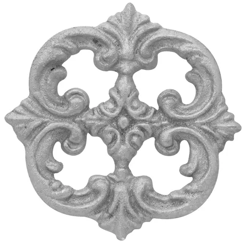 Cast Iron Rosette, Slotted, Single Faced. 4-5/8" Diameter, .40 lbs