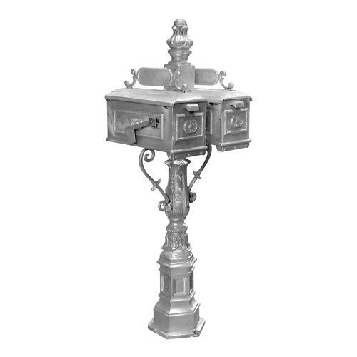 Aluminum Double Barcelona Mailbox. 11-1/2" Base Diameter, 18" Depth, 8 ...